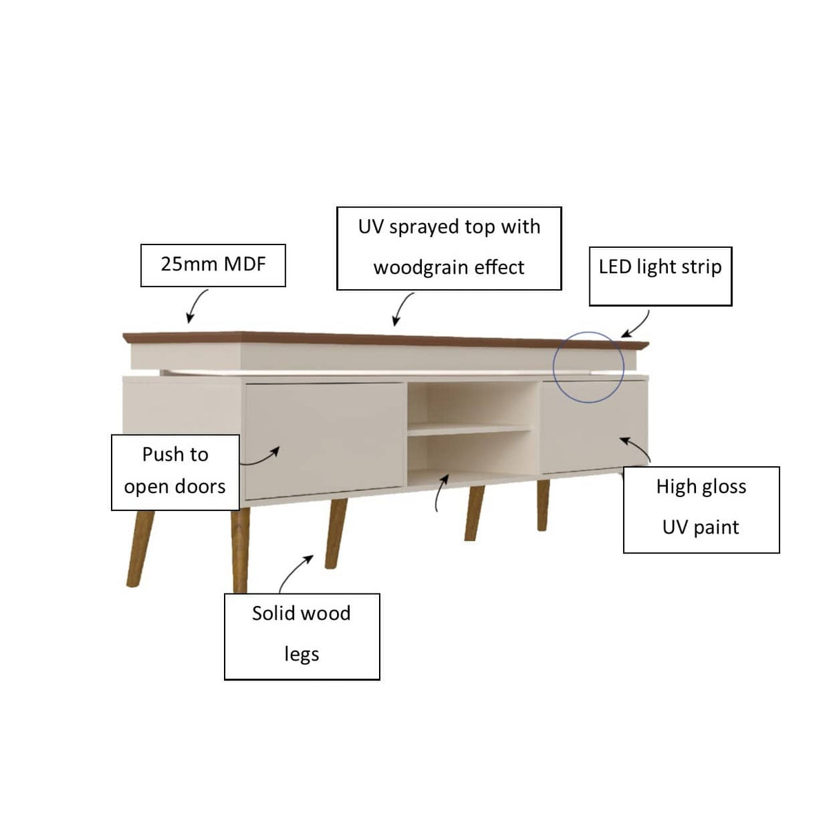 Lumina TV Stand Off White