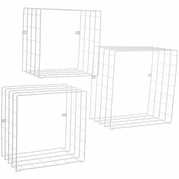 Set of 3 steel cubes White
